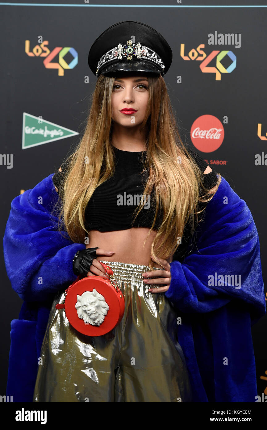 Madrid, Spain. 10th Nov, 2017. Singer Ana Mena during the 40 ...
