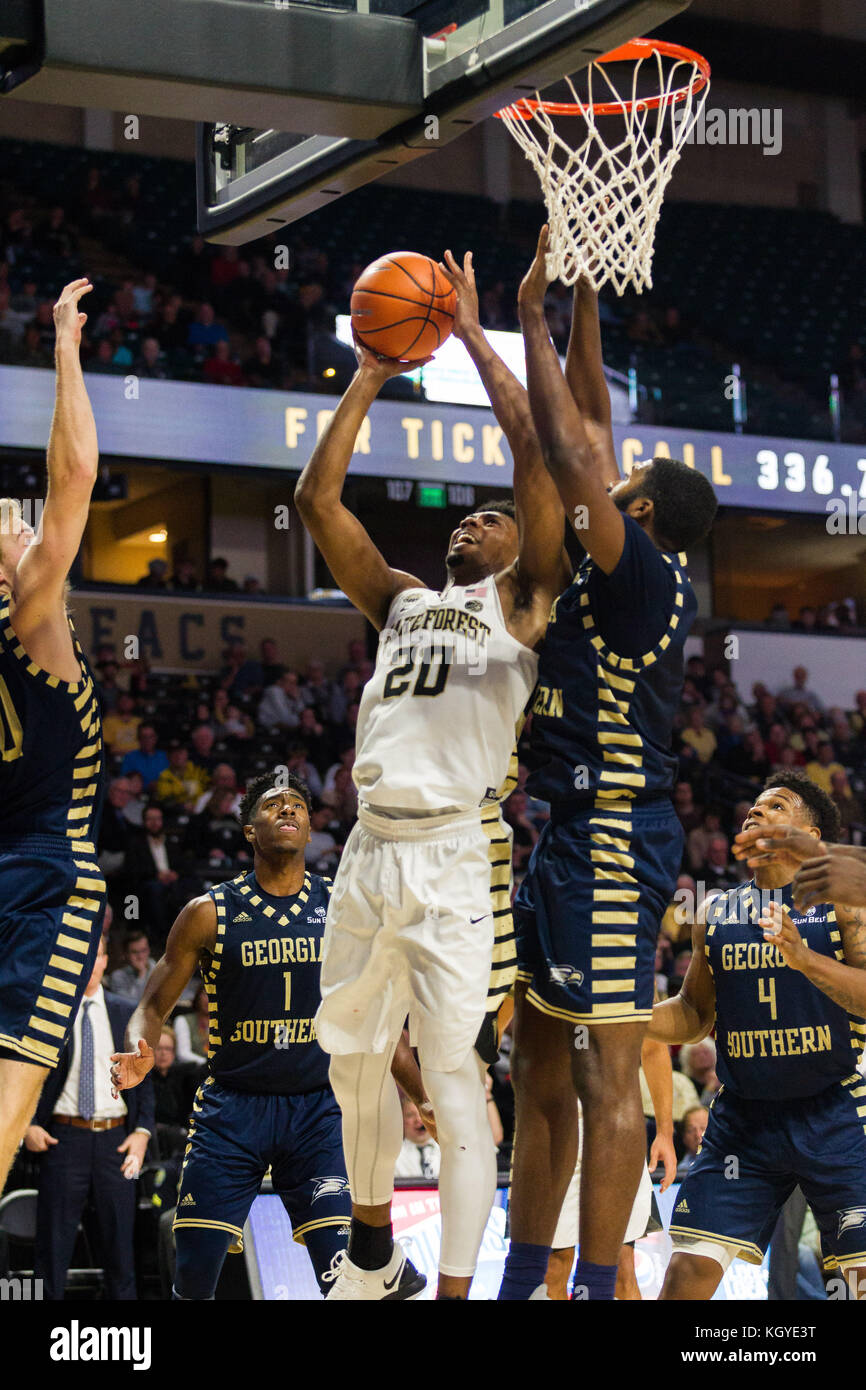 Winston-Salem, NC, USA. 10th Nov, 2017. Wake Forest forward Terrence ...