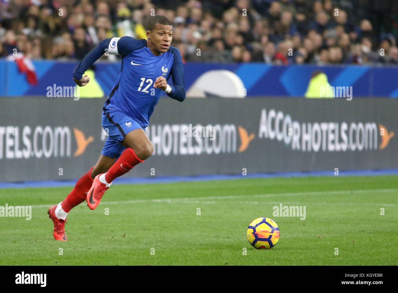 Paris, France. 10th Nov, 2017. Kylian Mbappe in action during the ...
