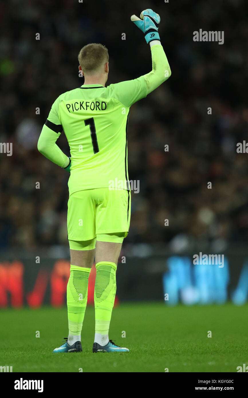 London, UK. 10th Nov, 2017. Jordan Pickford goalkeeper of England at ...
