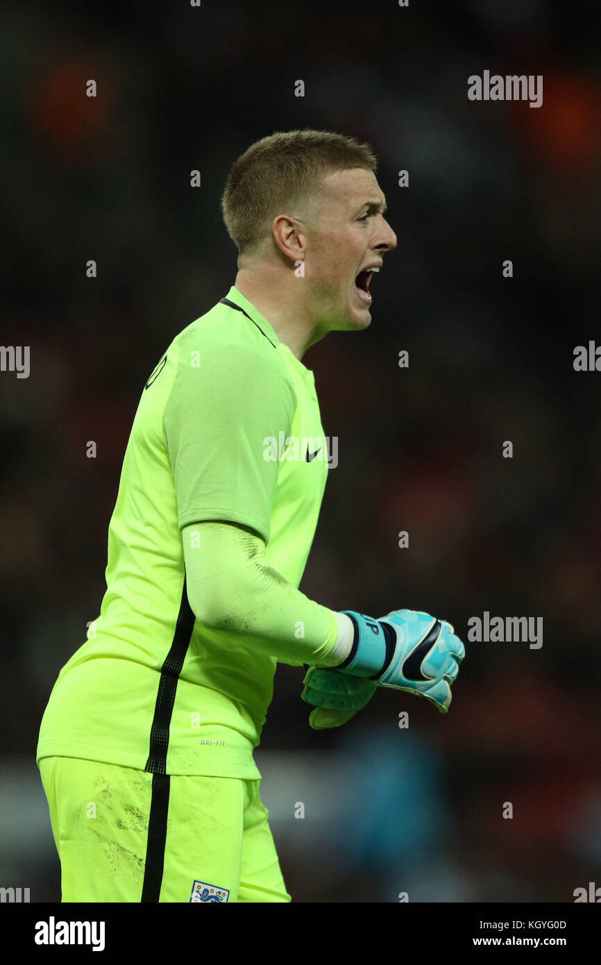 London, UK. 10th Nov, 2017. Jordan Pickford goalkeeper of England at ...