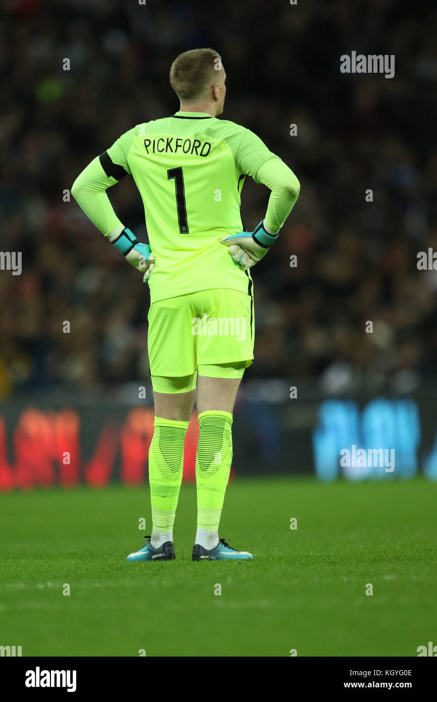 London, UK. 10th Nov, 2017. Jordan Pickford goalkeeper of England at ...