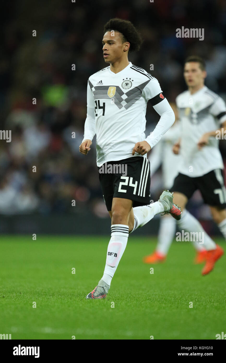 London, UK. 10th Nov, 2017. Leroy Sane of Germany at the England v ...