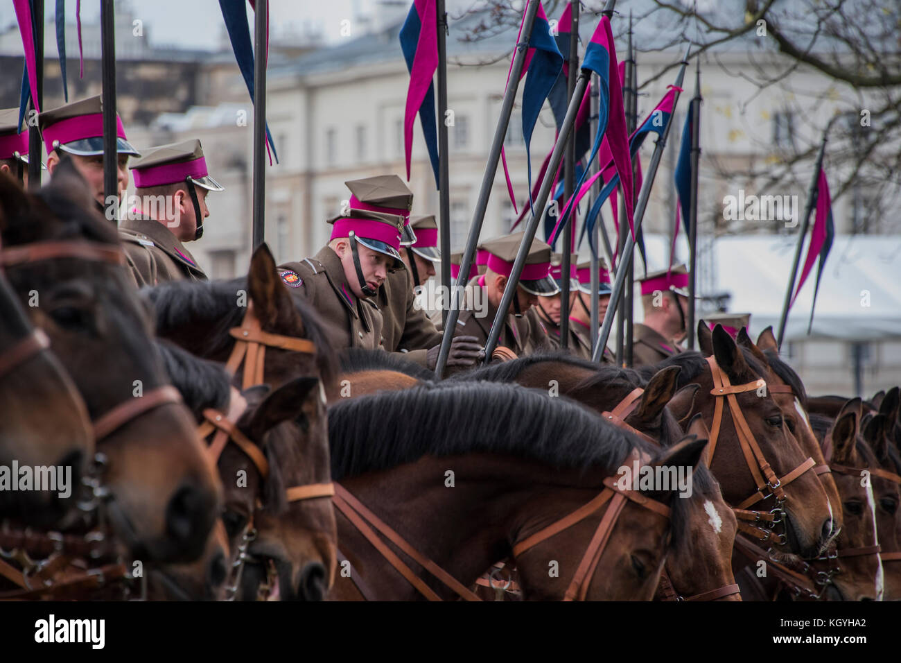 Warsaw, Poland. 11th Nov, 2017. Polish Cavalry prepare for a march past ...