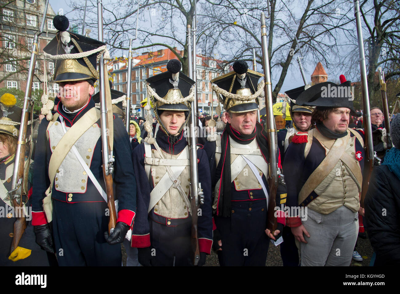 Gdansk, Poland. 11th Nov, 2017. Polish Legions from Napoleonic period ...