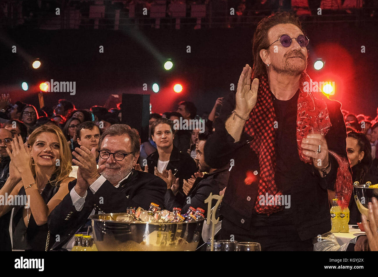 Madrid, Spain. 10th Nov, 2017. Bono attends the 40 Music Awards press ...