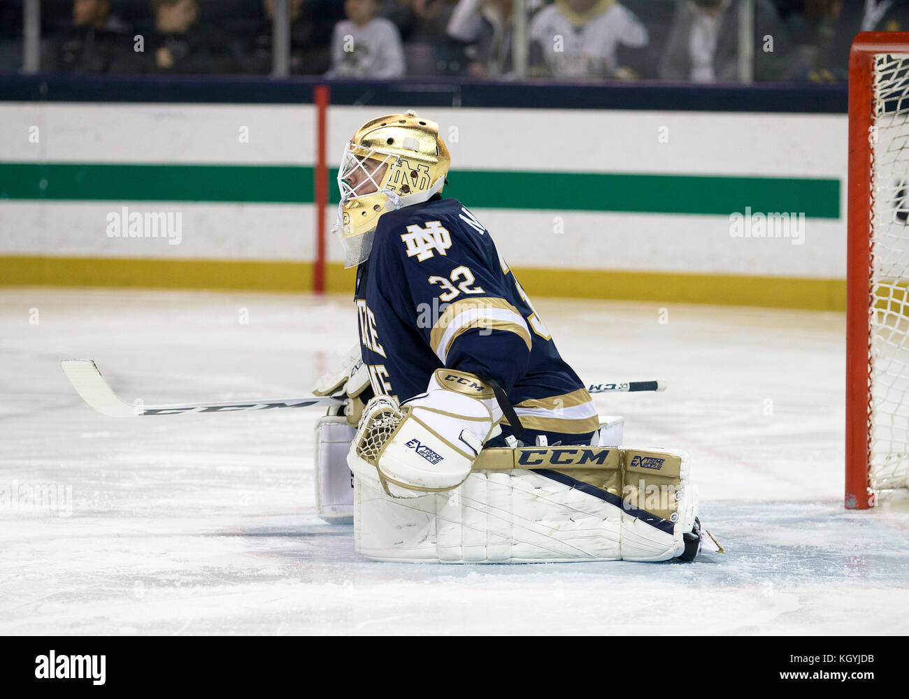 South Bend, Indiana, USA. 10th Nov, 2017. Notre Dame goaltender Cale ...