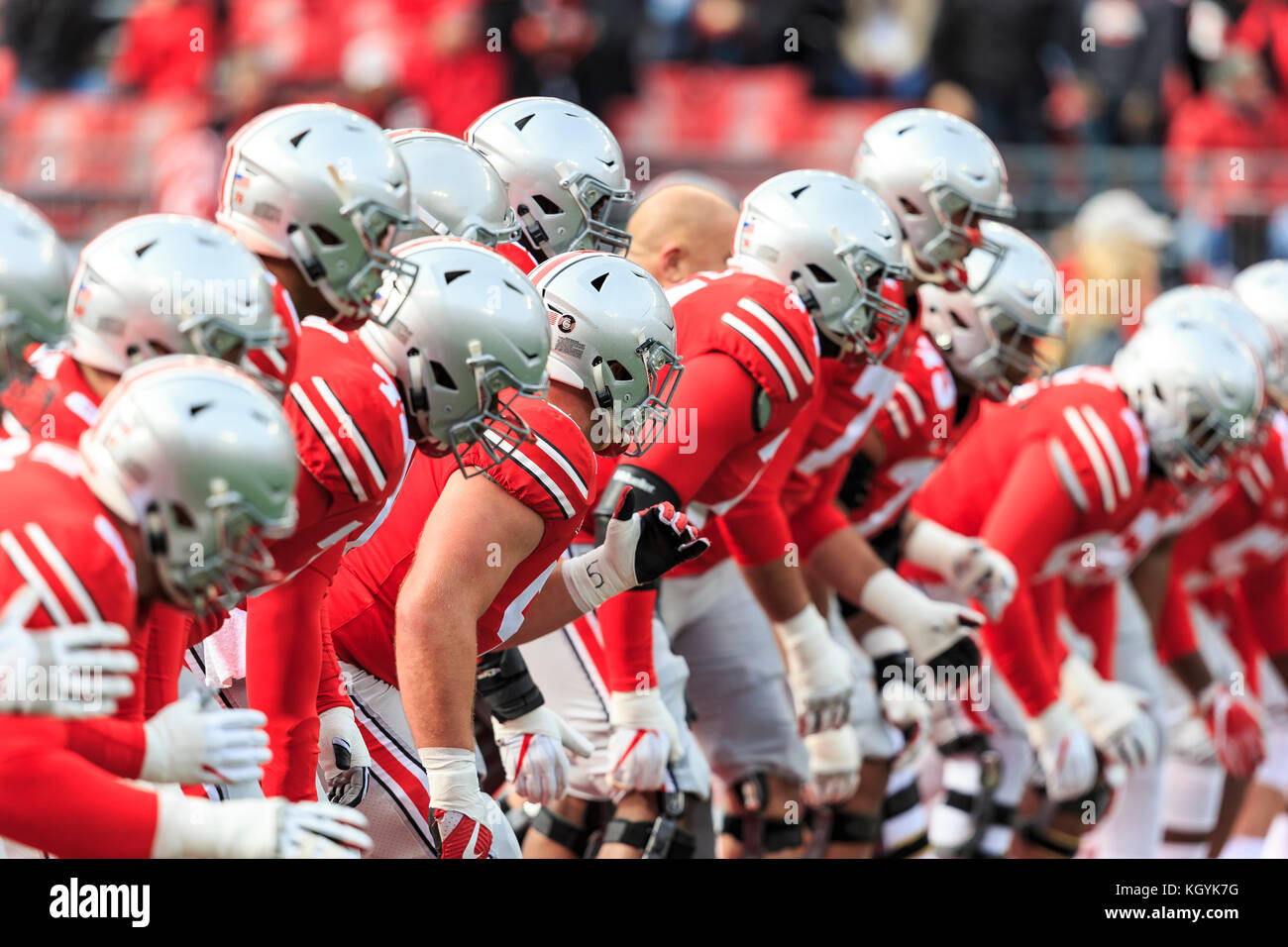 Columbus, Ohio, USA. 11th Nov, 2017. Ohio State Buckeyes Linemen line ...