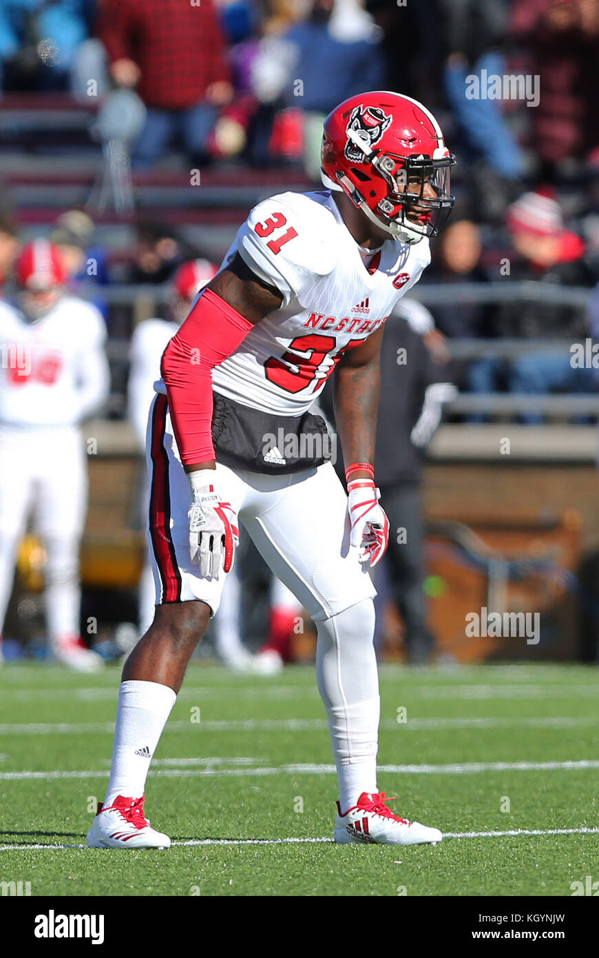 Alumni Stadium. 11th Nov, 2017. MA, USA; NC State Wolfpack safety ...