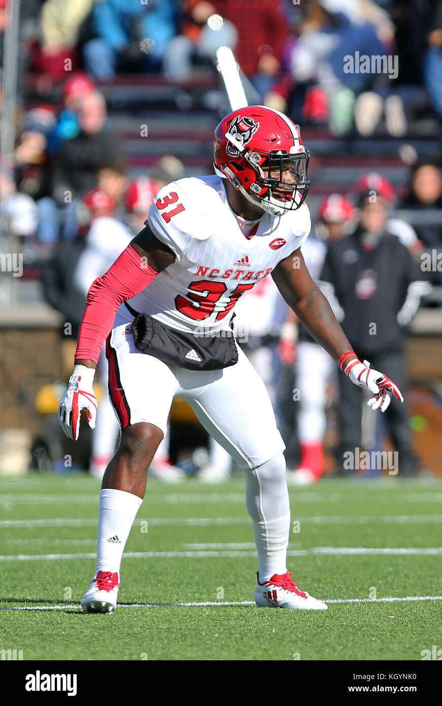 Alumni Stadium. 11th Nov, 2017. MA, USA; NC State Wolfpack safety ...