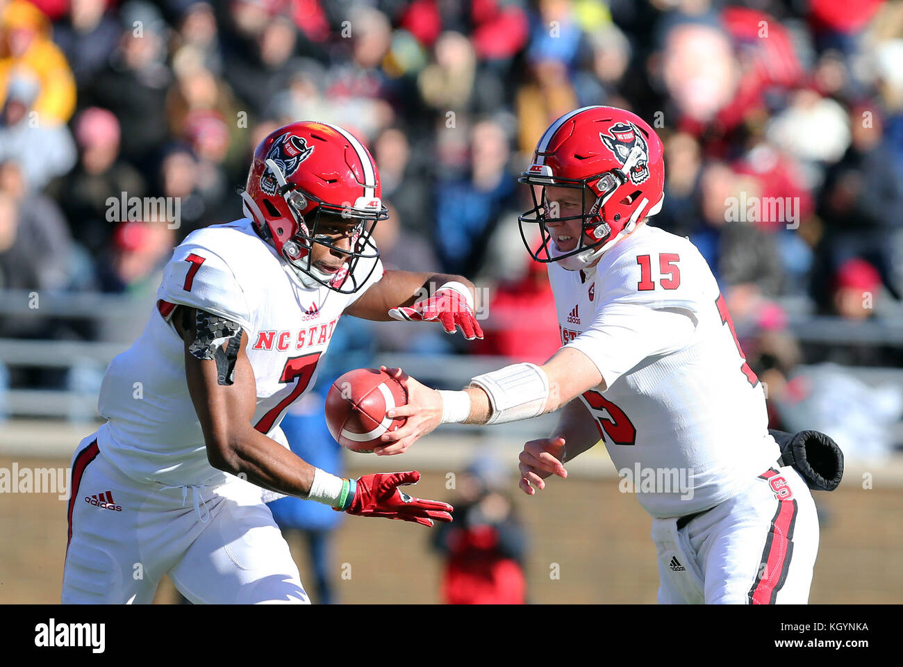 Alumni Stadium. 11th Nov, 2017. MA, USA; NC State Wolfpack quarterback ...