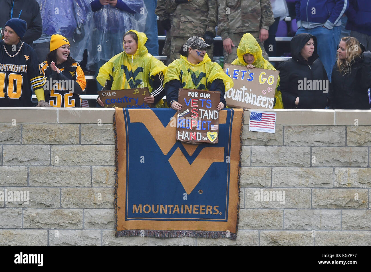 Manhattan, Kansas, USA. 11th Nov, 2017. West Virginia Mountaineers fans ...