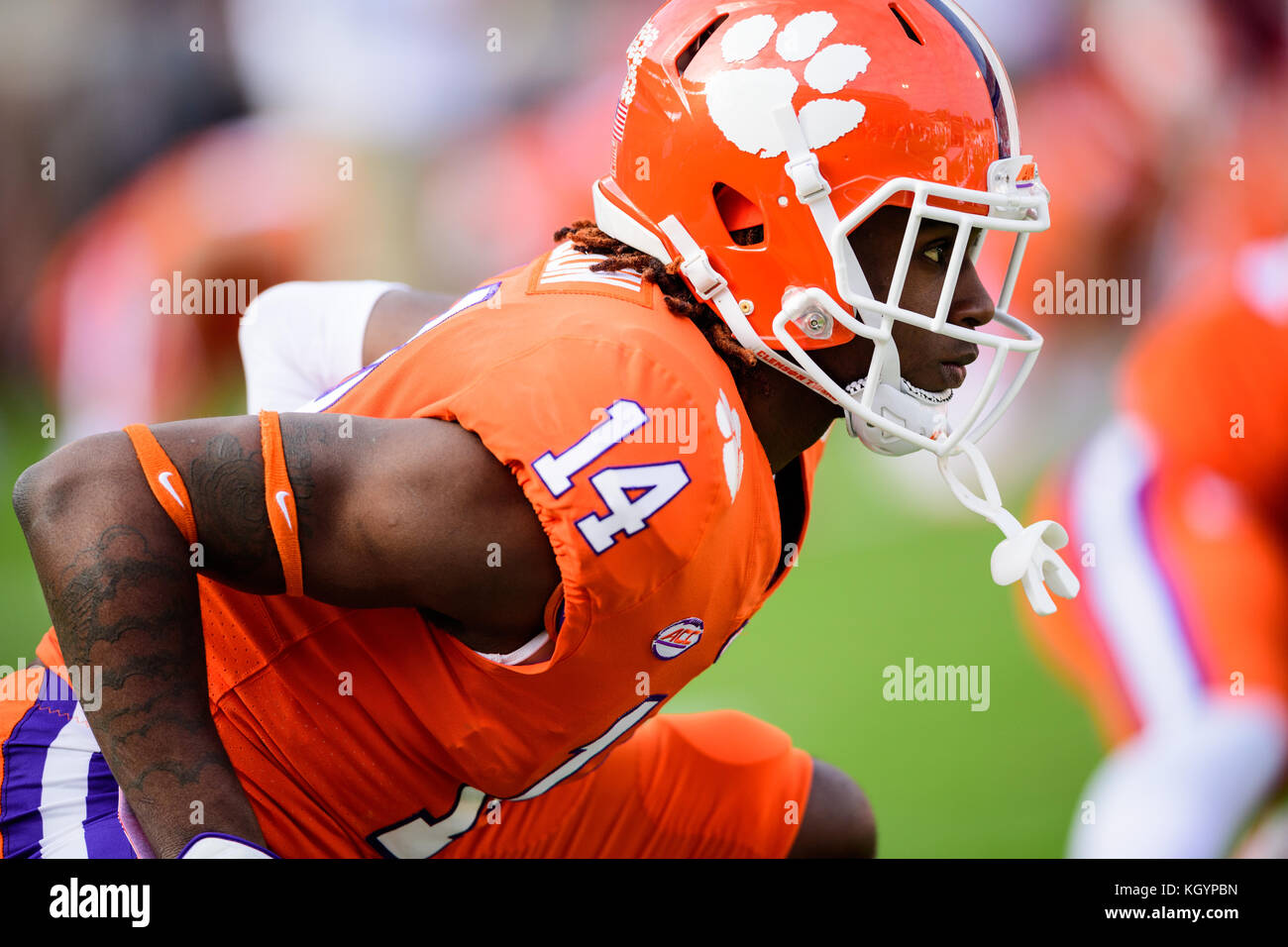 Clemson safety Denzel Johnson (14) before the NCAA college football ...