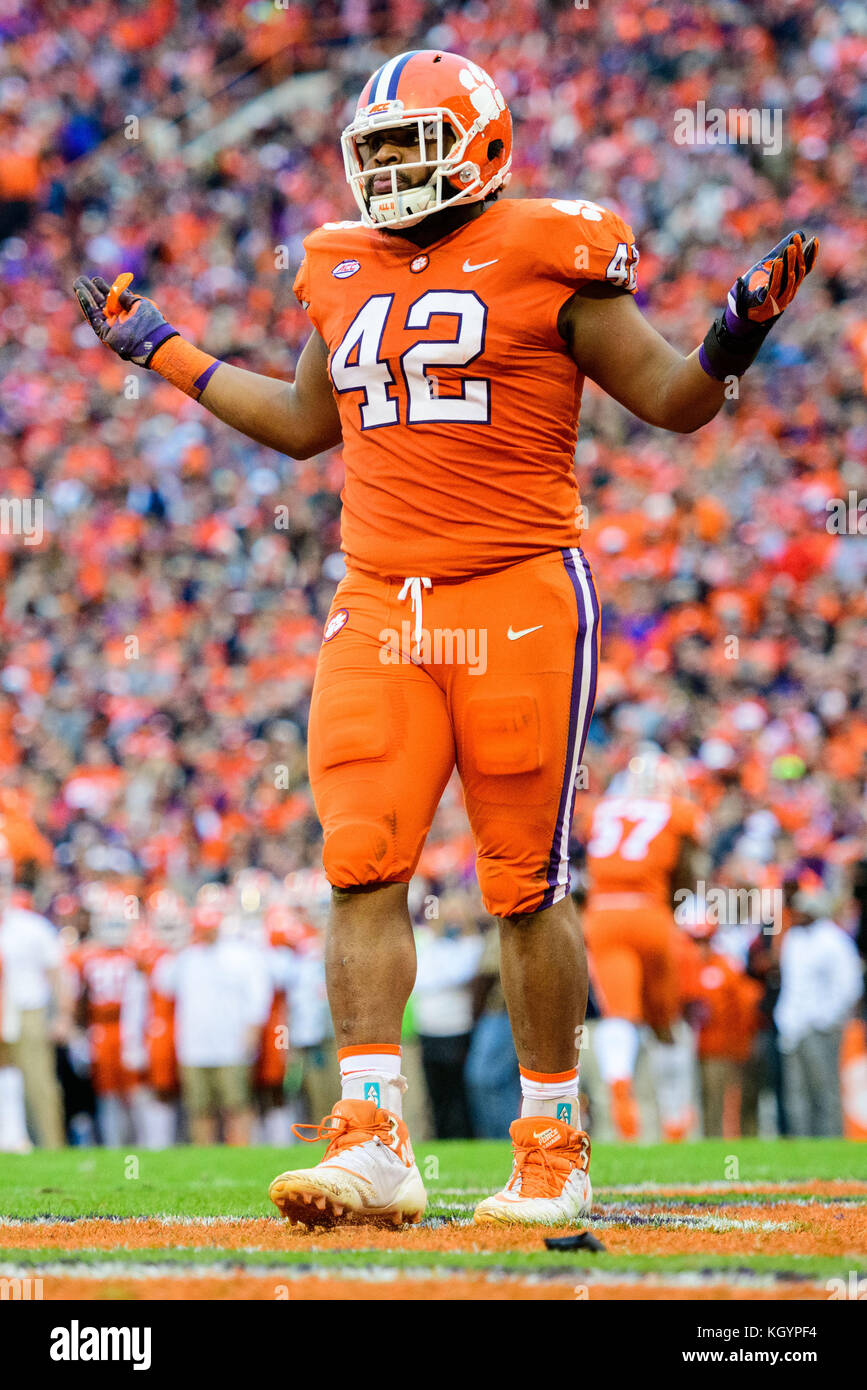 Clemson defensive lineman Christian Wilkins (42) during the NCAA ...
