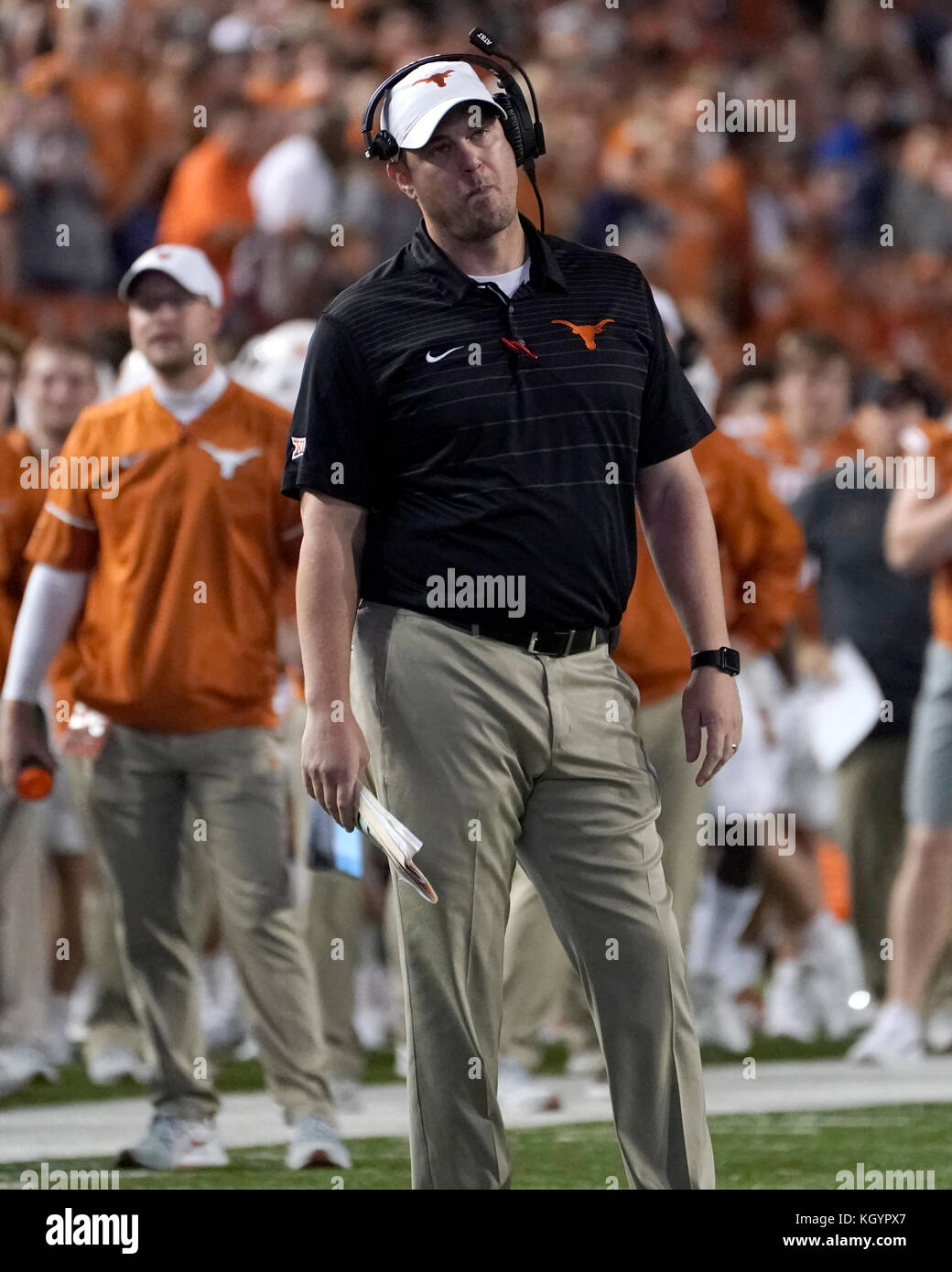 Nov 11, 2017. Head coach Tom Herman of the Texas Longhorns in action ...