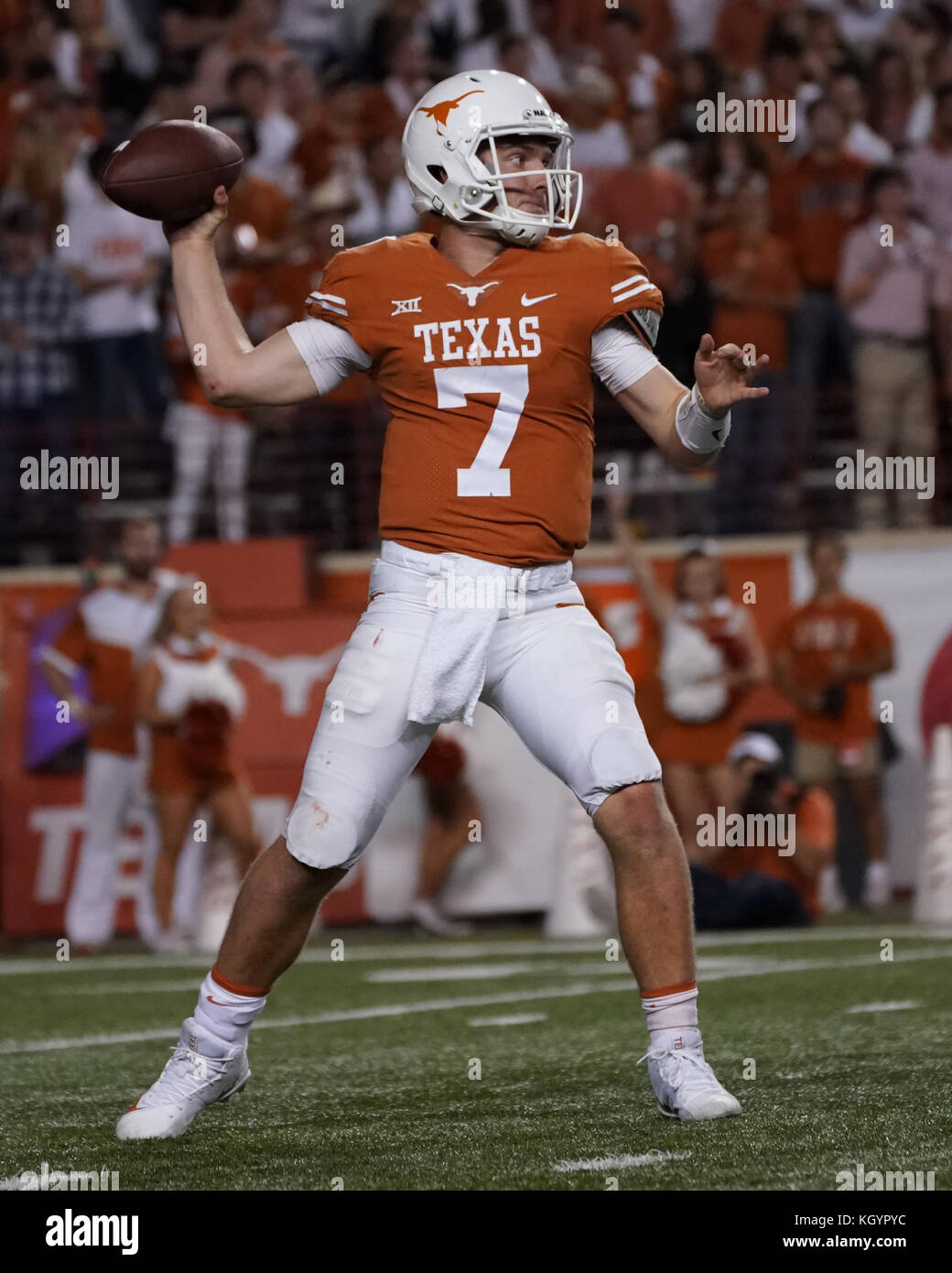 Nov 11, 2017. Shane Buechele #7 of the Texas Longhorns in action ...
