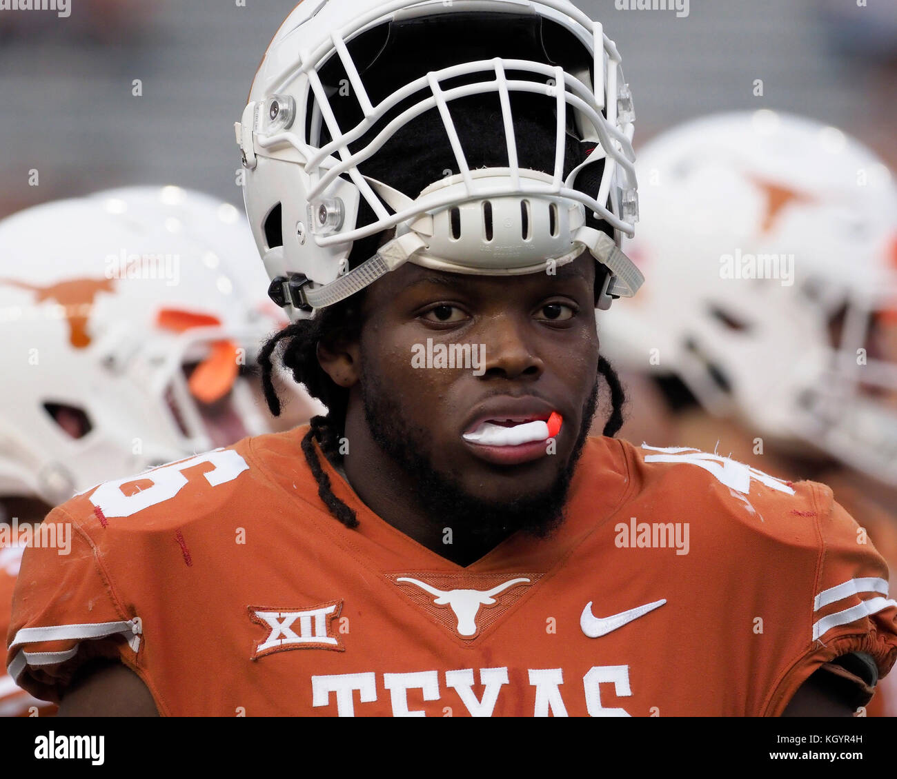 Nov 11, 2017. Malik Jefferson #46 of the Texas Longhorns in action ...