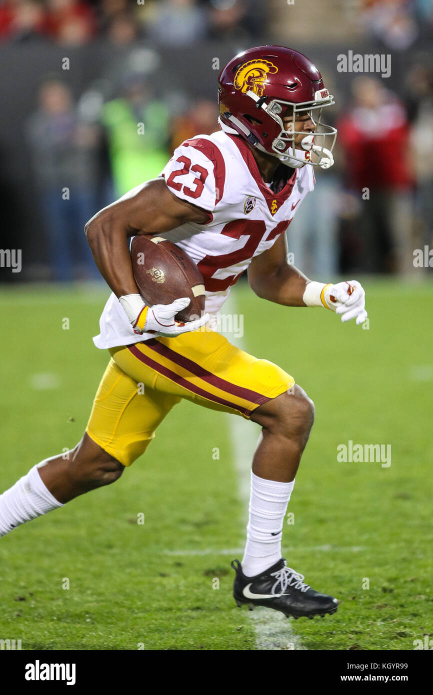 Folsom Field. 11th Nov, 2017. USC's Velus Jones returns a kickoff ...