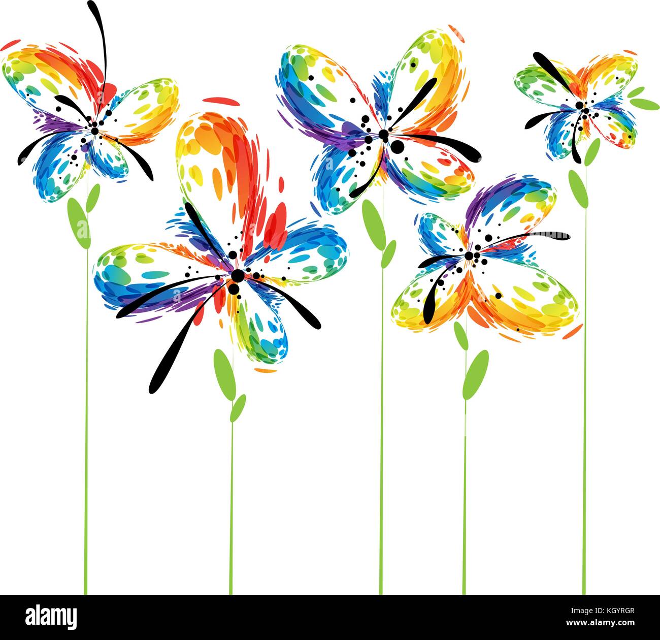 Abstract flowers art Cut Out Stock Images & Pictures - Alamy