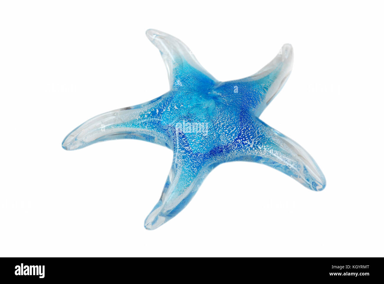 Blue glass star isolated on white background Stock Photo - Alamy