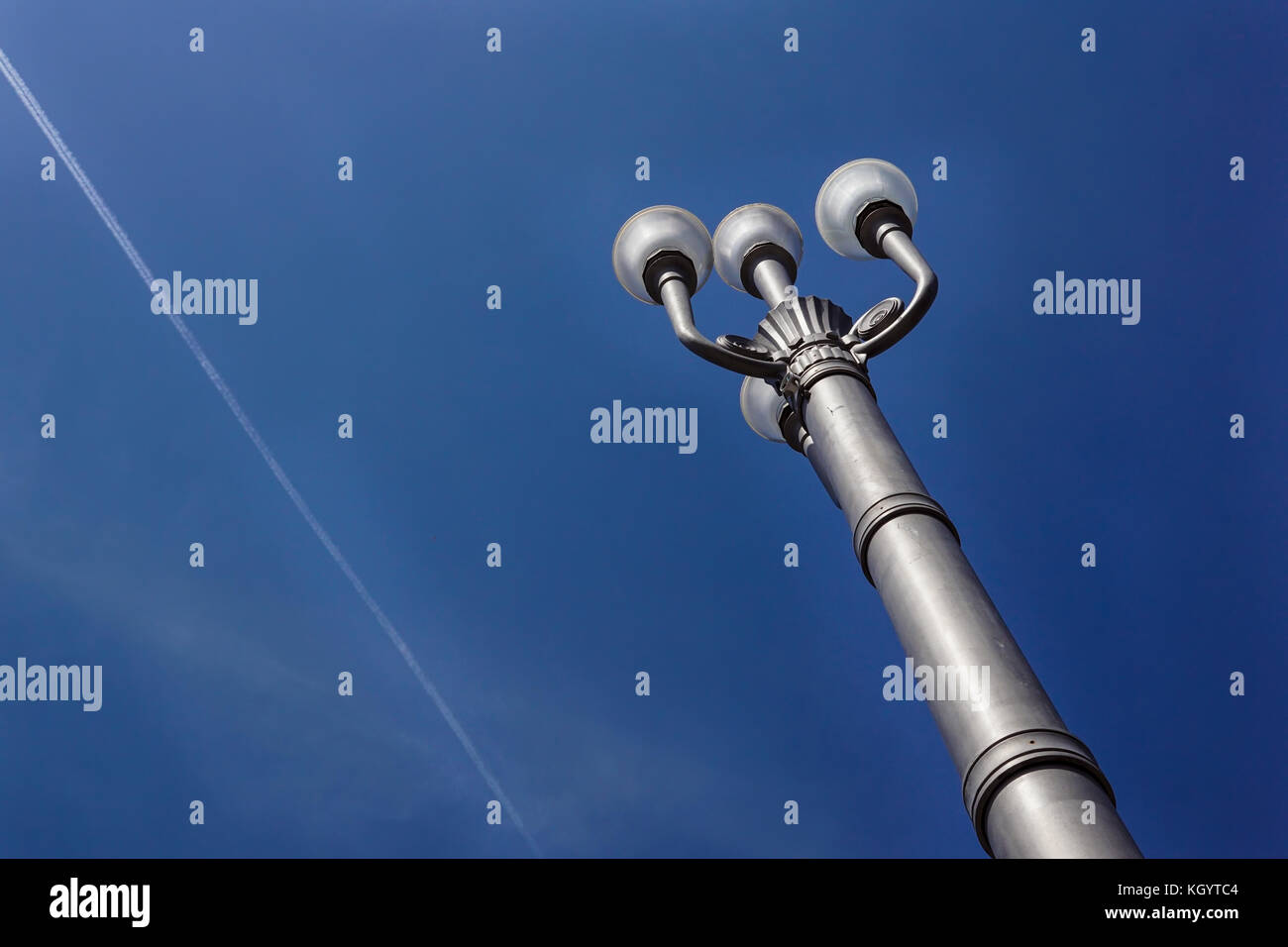 lamp post street with dark blue sky Stock Photo - Alamy