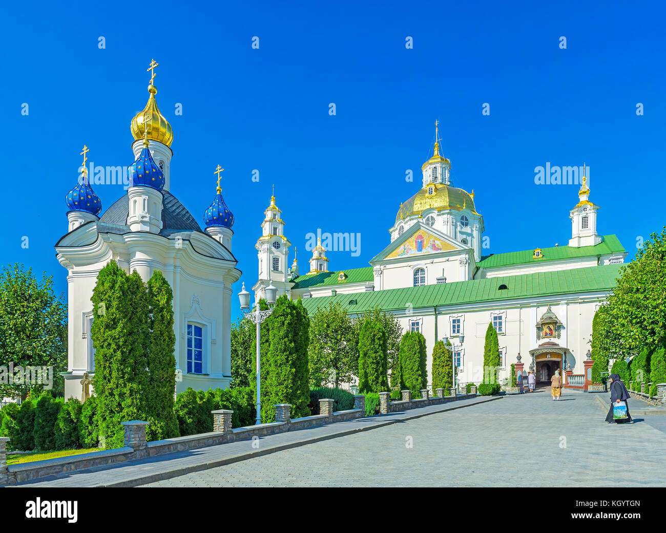 POCHAYIV, UKRAINE - AUGUST 30, 2017: Pochaev Lavra is known for its ...