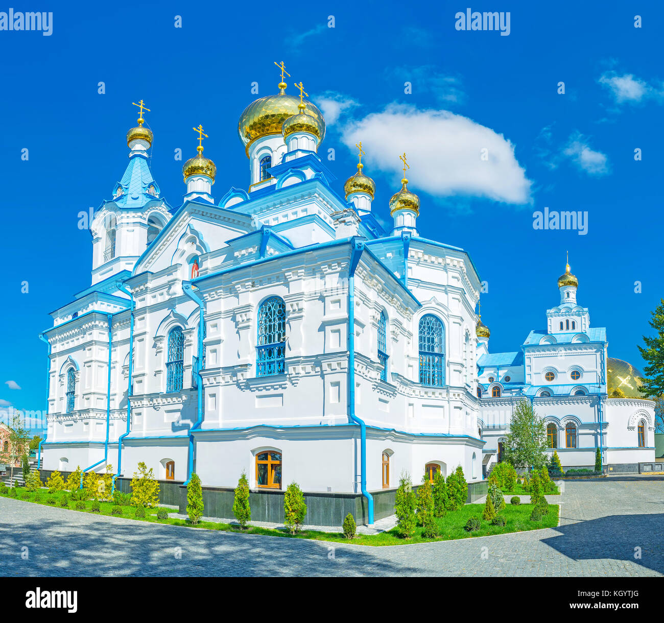 Beautiful white churches of Holy Spirit Skete built in one style ...