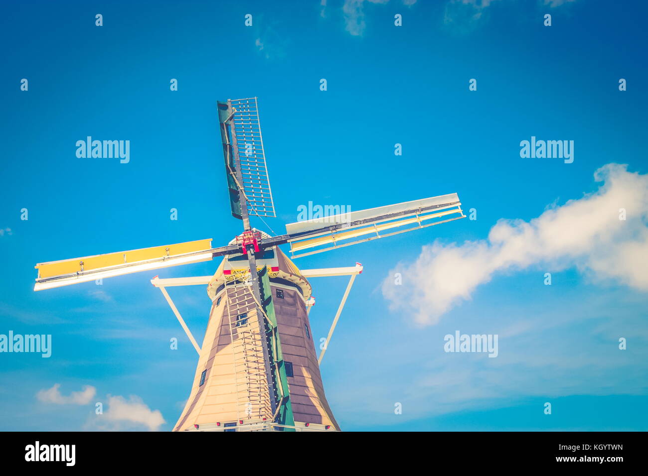 Foxton, New Zealand - 28 November 2015: The De Molen Windmill. A close ...