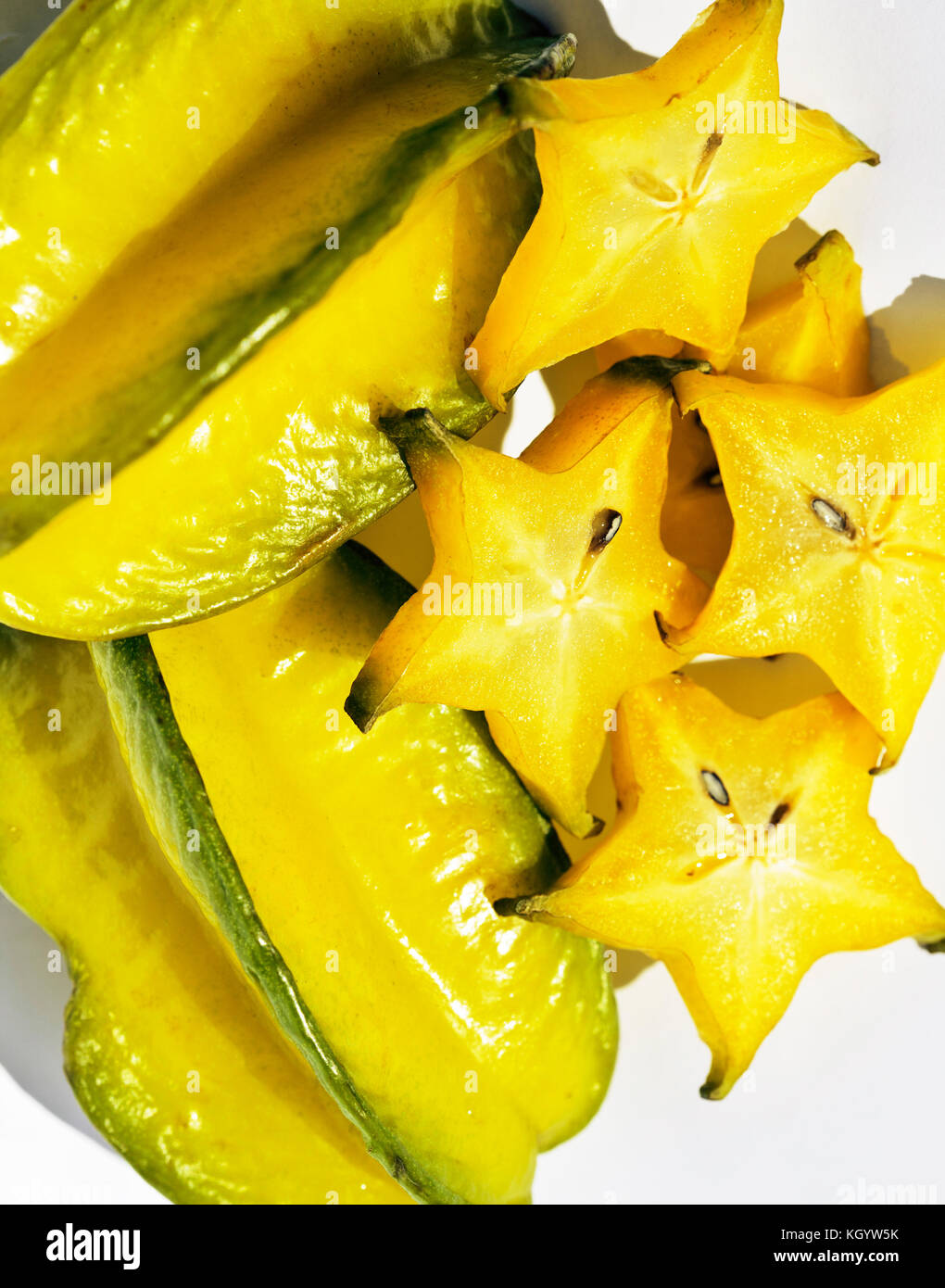 delicious carambola asian exotic fruit on white background isola Stock ...