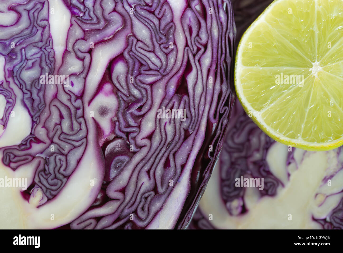 Red Cabbage Cooking Detail Structure Stock Photo - Alamy