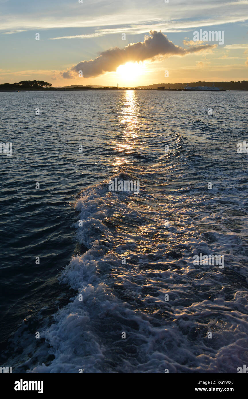 Sunset over Poole Harbour Stock Photo - Alamy