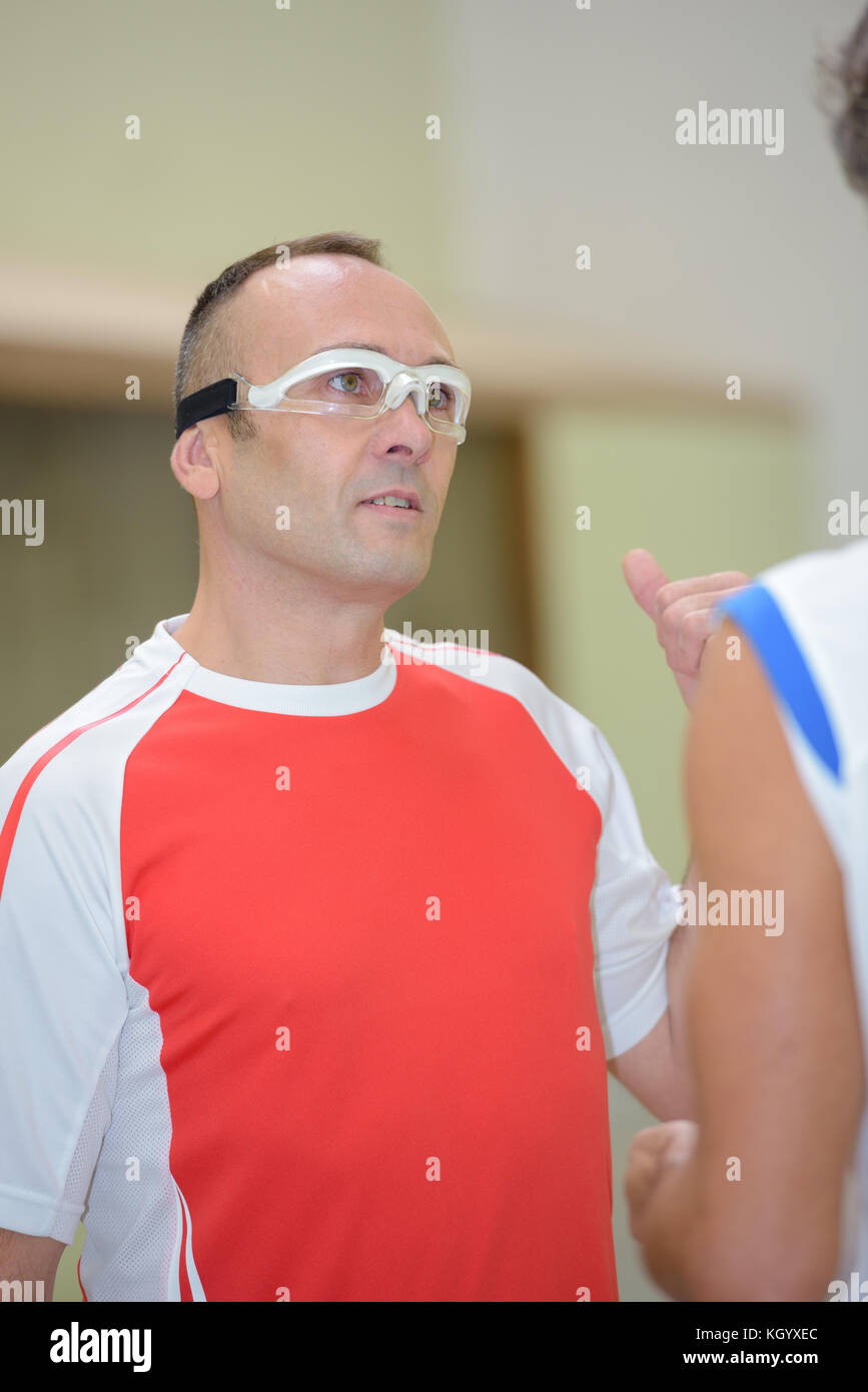 two pala players in discussion Stock Photo - Alamy