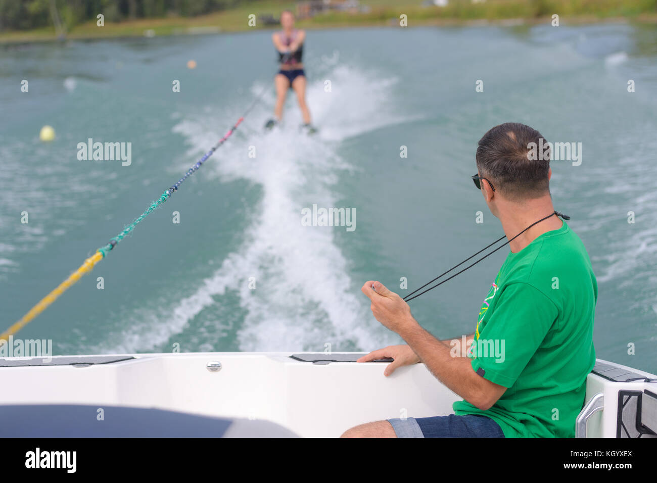 young woman water skiing on a sea Stock Photo - Alamy