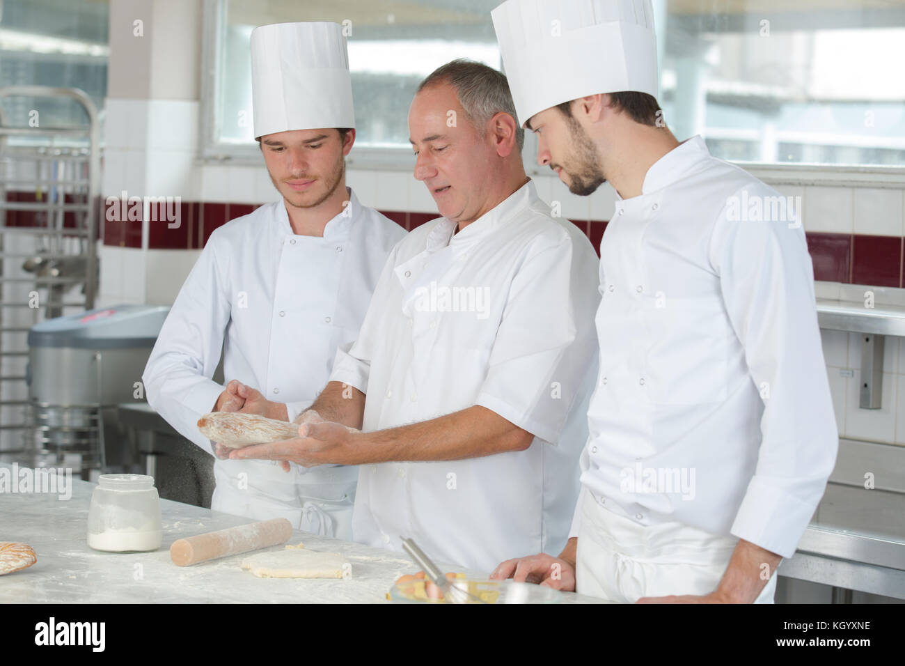 two generations in the laboratory of a bakery shop Stock Photo - Alamy
