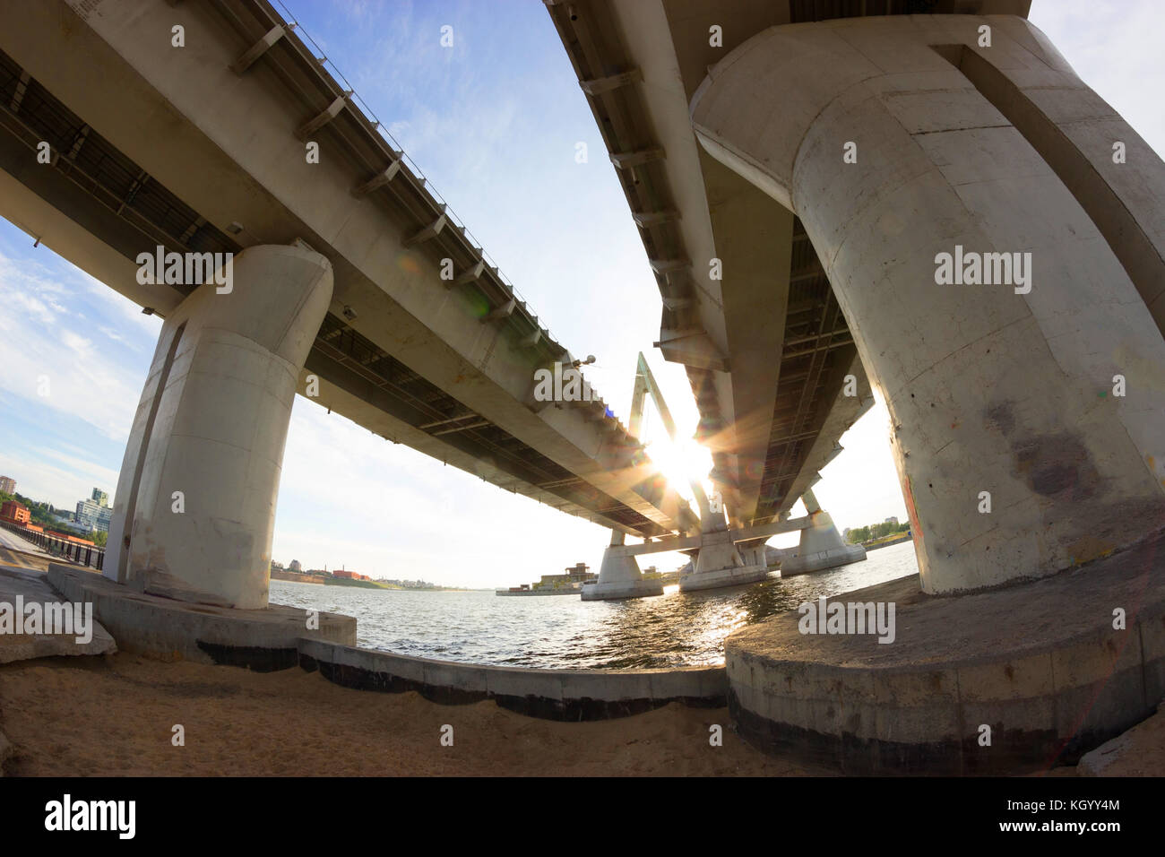 Reinforced concrete open spandrel arch bridge hi-res stock photography ...