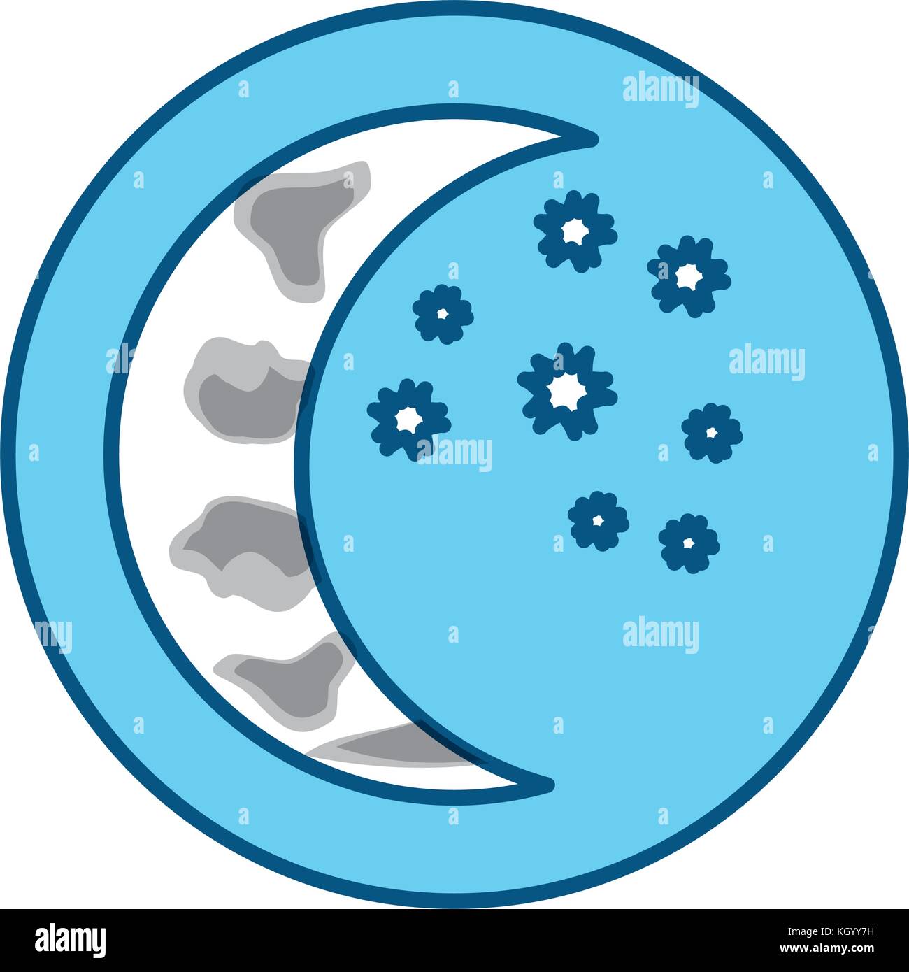 half moon icon over white background vector illustration Stock Vector ...