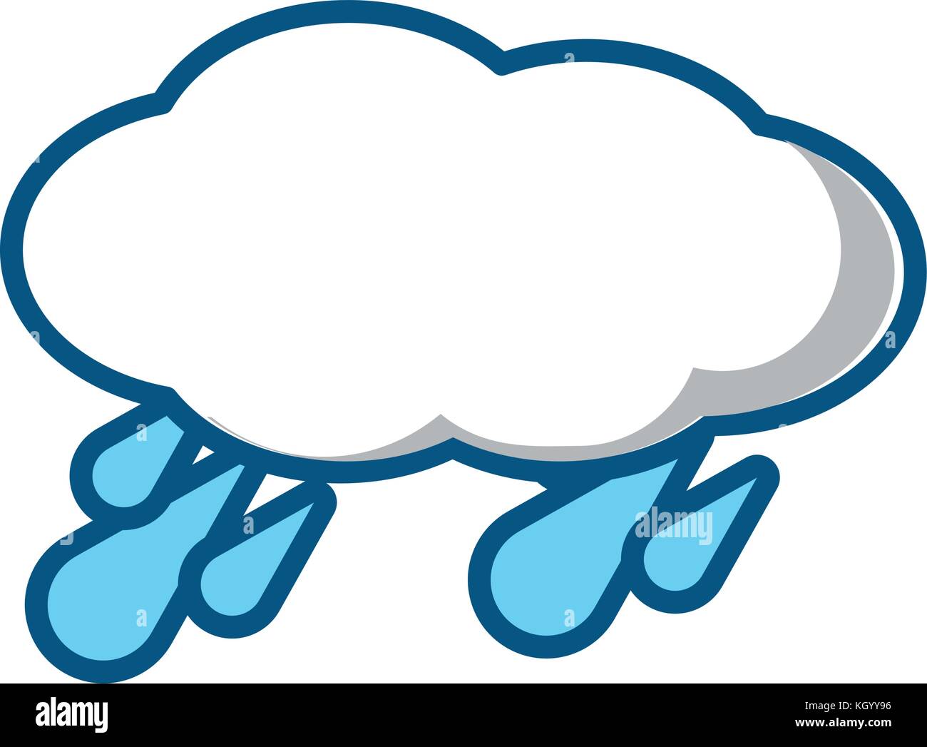 cloud with water drops icon over white background vector illustration ...
