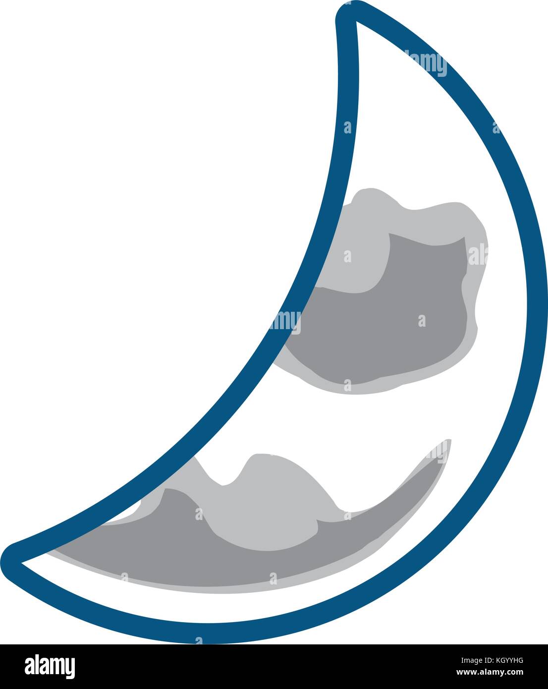 half moon icon over white background vector illustration Stock Vector ...