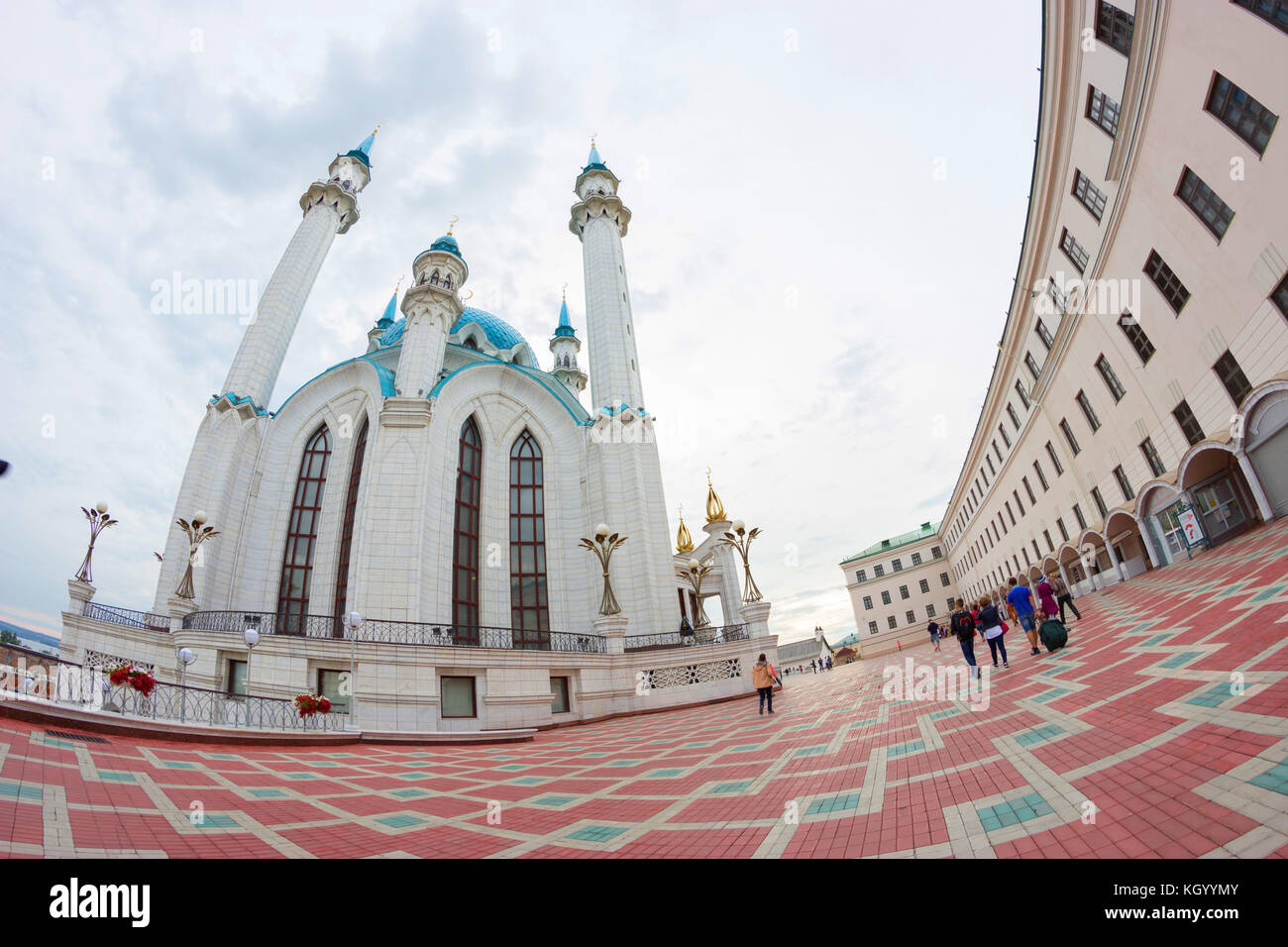 big and beautiful white mosque. Kazan Russia Kul Sharif mosque Stock ...