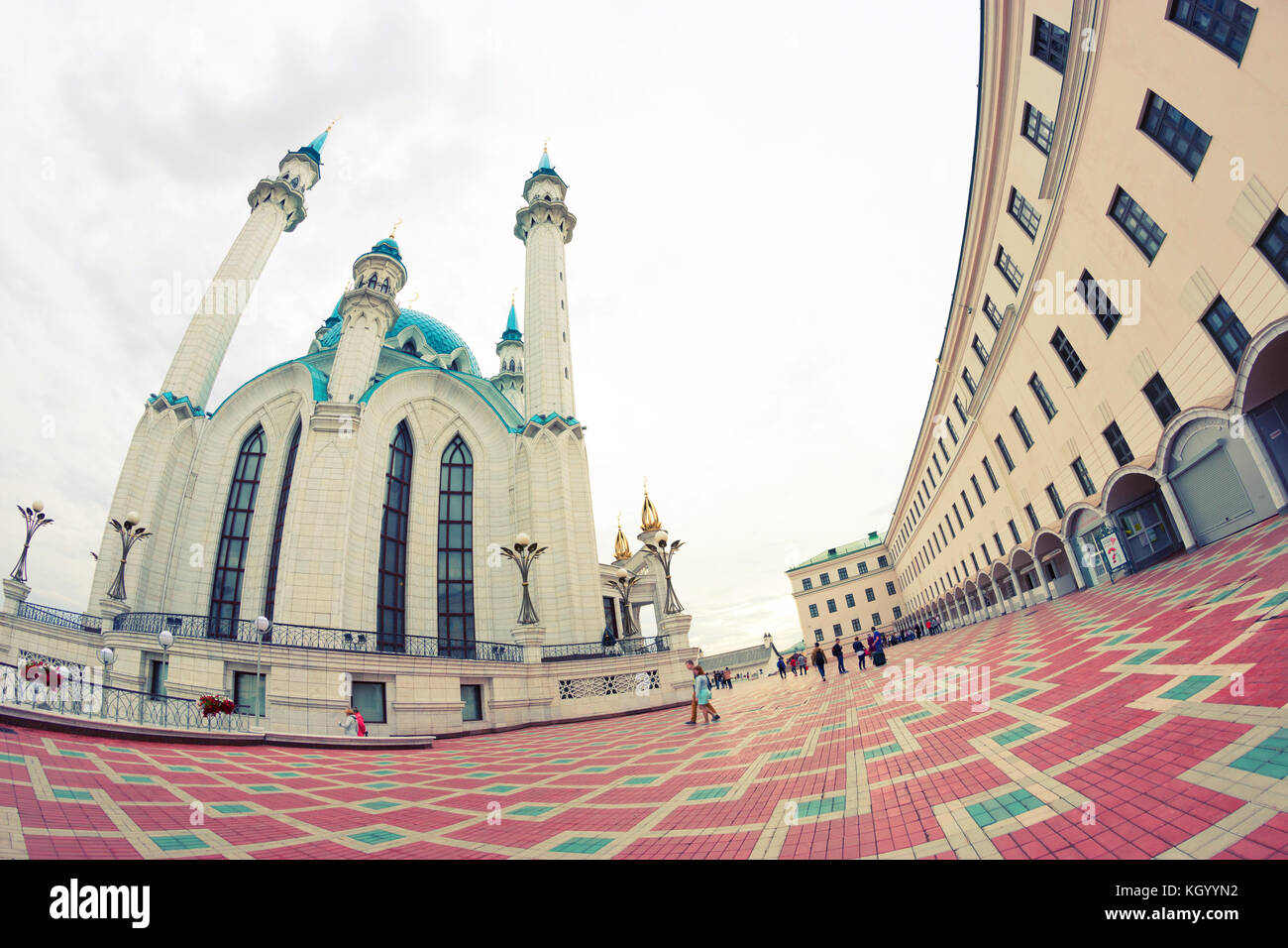 big and beautiful white mosque. Kazan Russia Kul Sharif mosque Stock ...