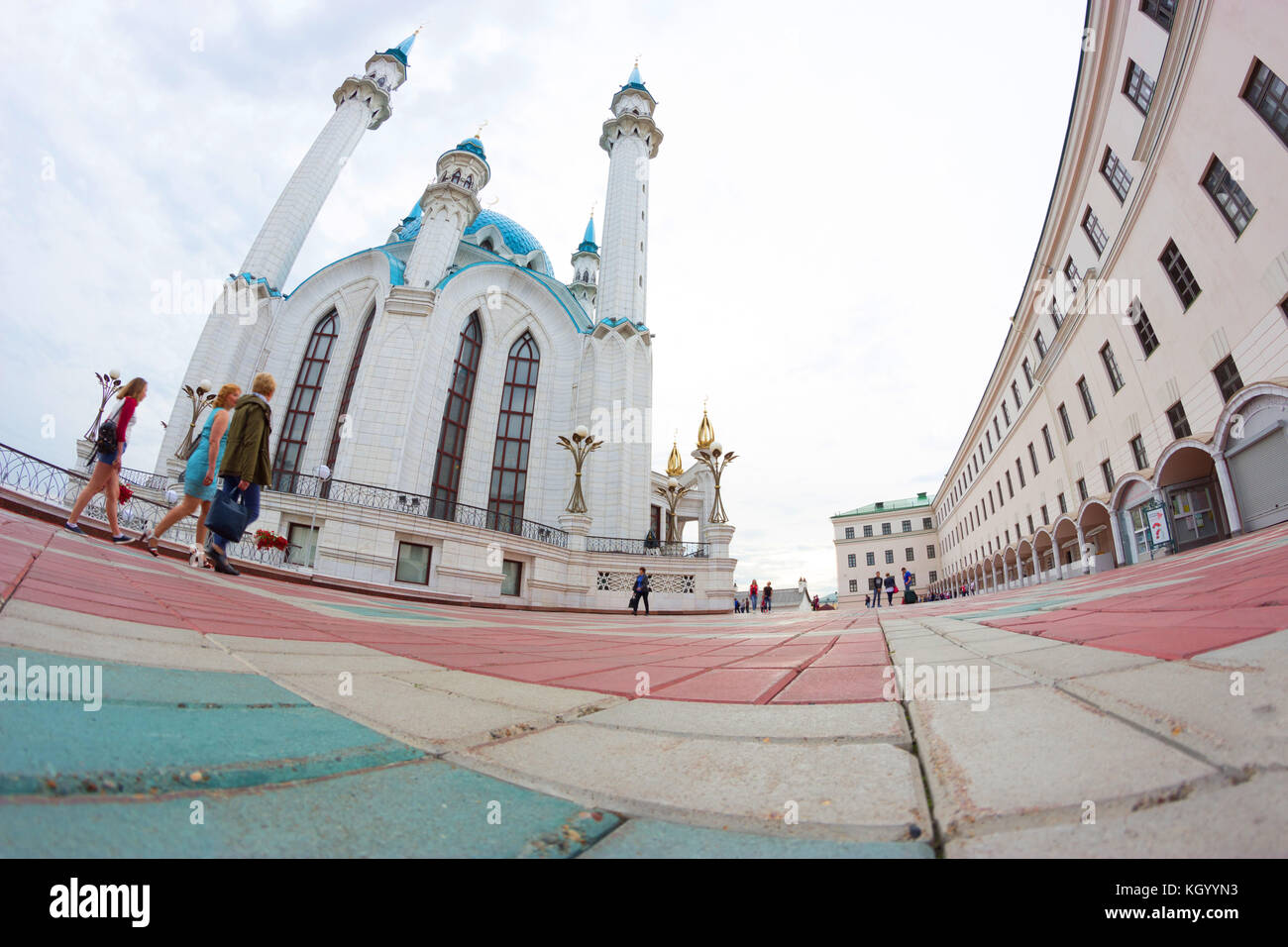 big and beautiful white mosque. Kazan Russia Kul Sharif mosque Stock ...