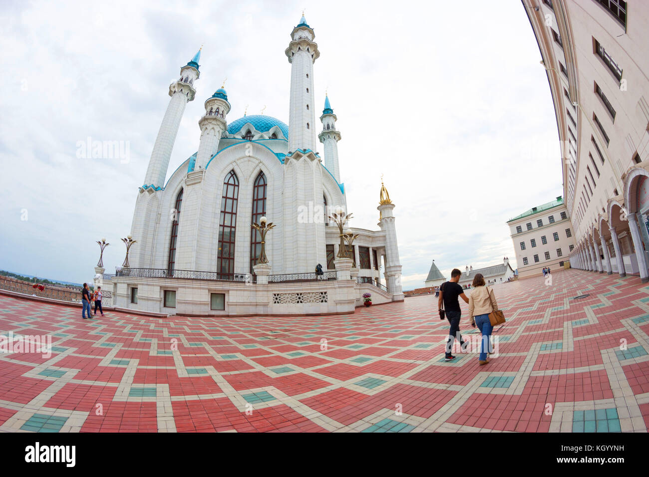 big and beautiful white mosque. Kazan Russia Kul Sharif mosque Stock ...
