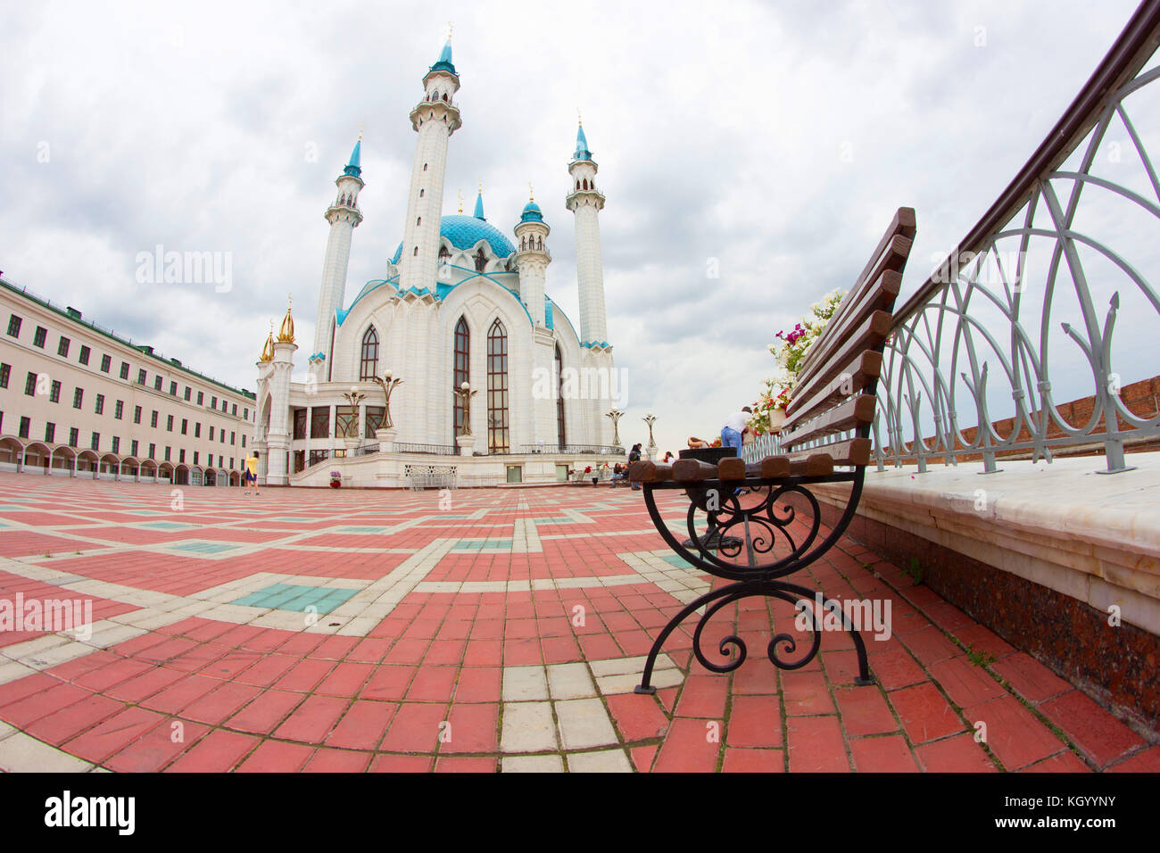 big and beautiful white mosque. Kazan Russia Kul Sharif mosque Stock ...