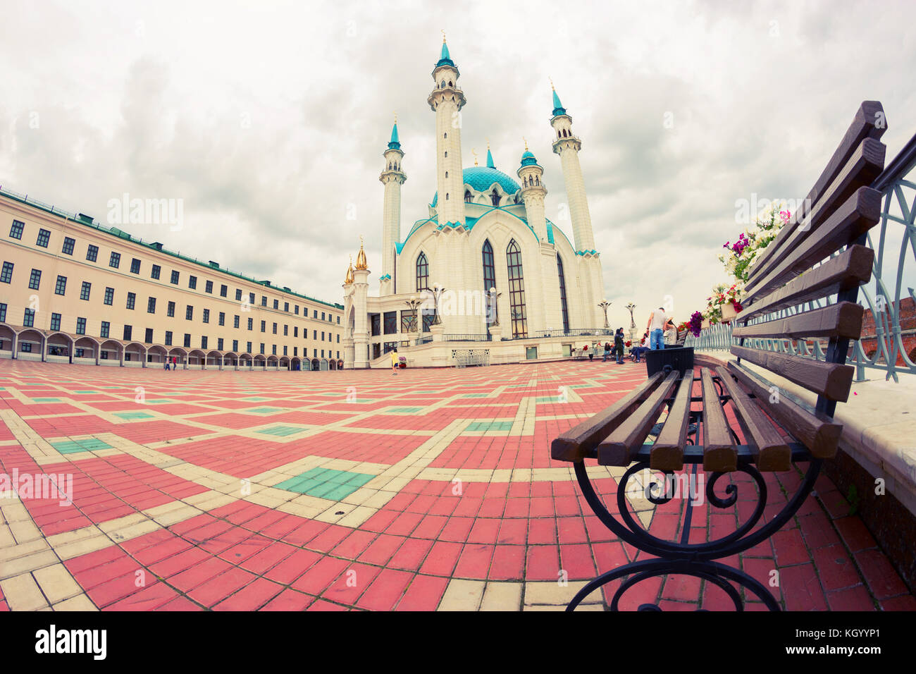 big and beautiful white mosque. Kazan Russia Kul Sharif mosque Stock ...