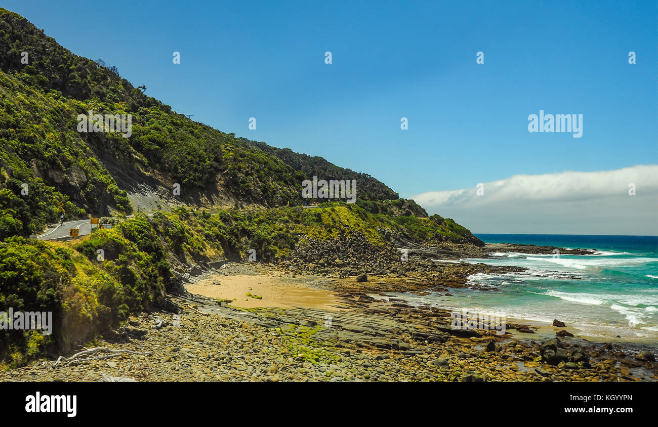 All shades of blue of the Pacific ocean. The Australian coast Stock ...
