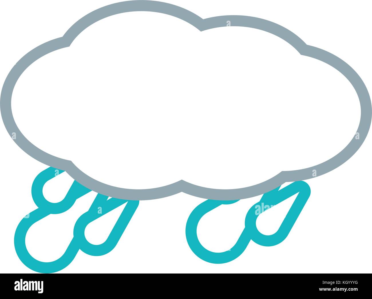 cloud with water drops icon over white background vector illustration ...