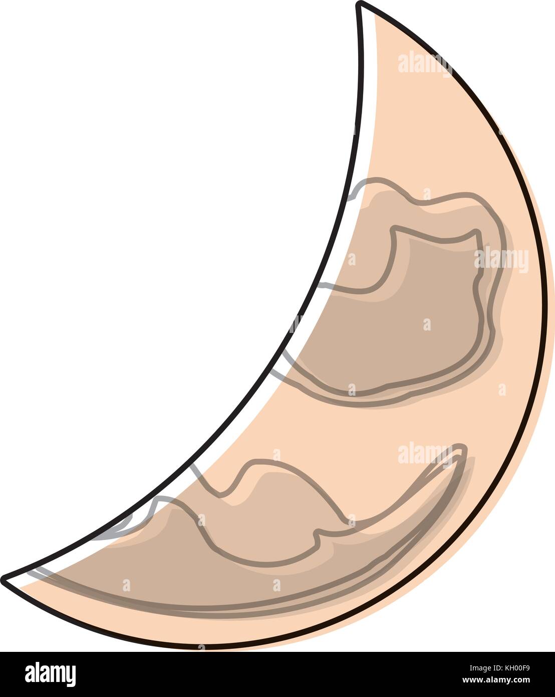 half moon icon over white background vector illustration Stock Vector ...