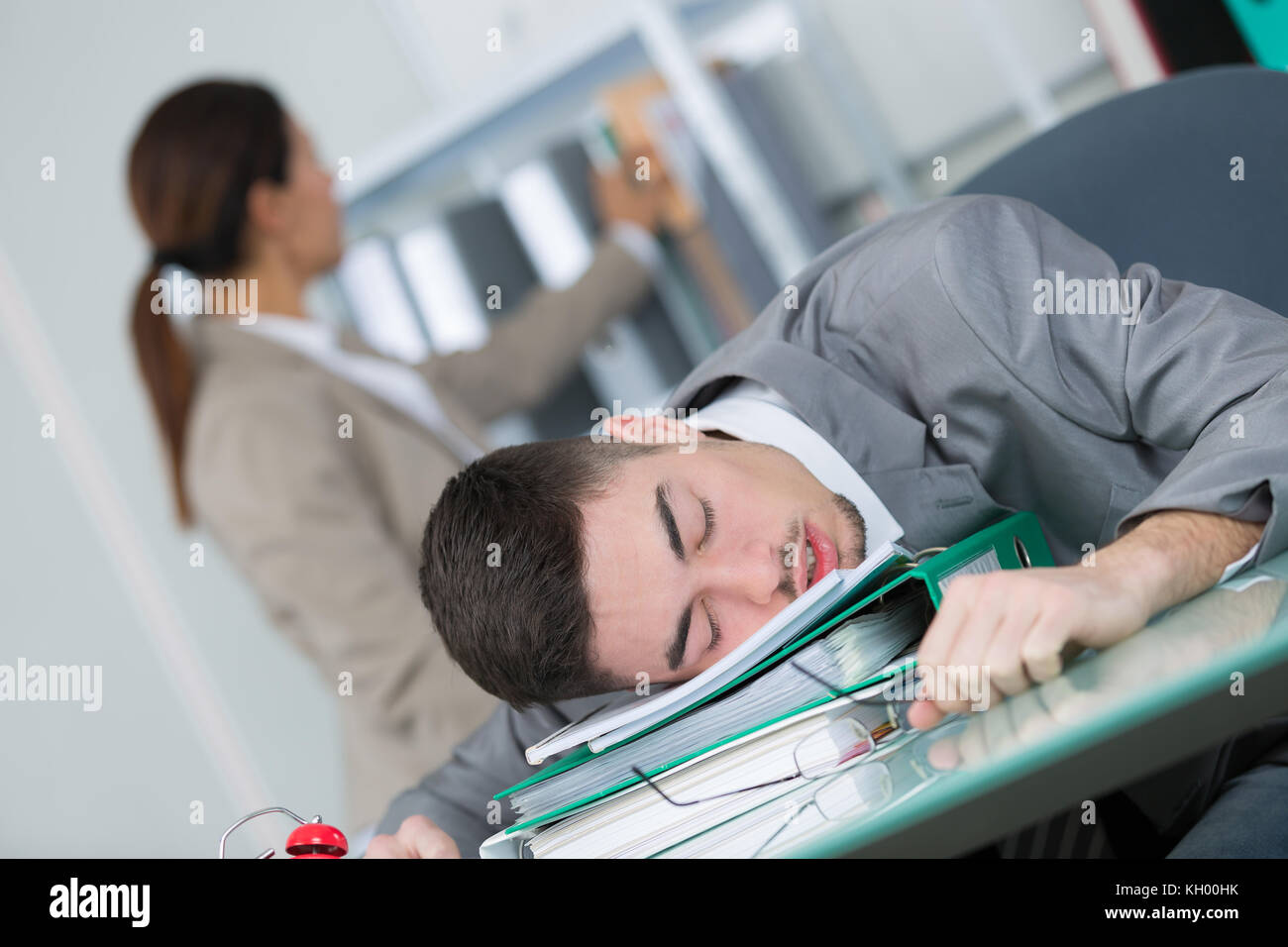 businessman tired in the office Stock Photo - Alamy