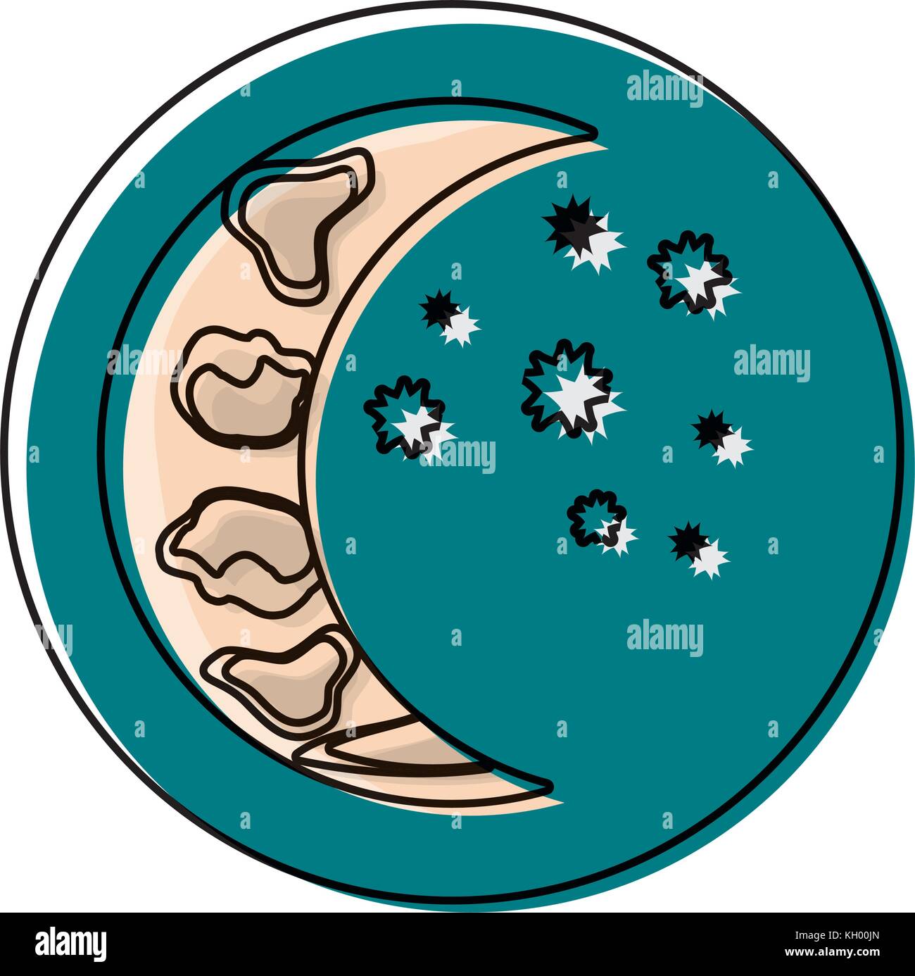 half moon icon over white background vector illustration Stock Vector ...