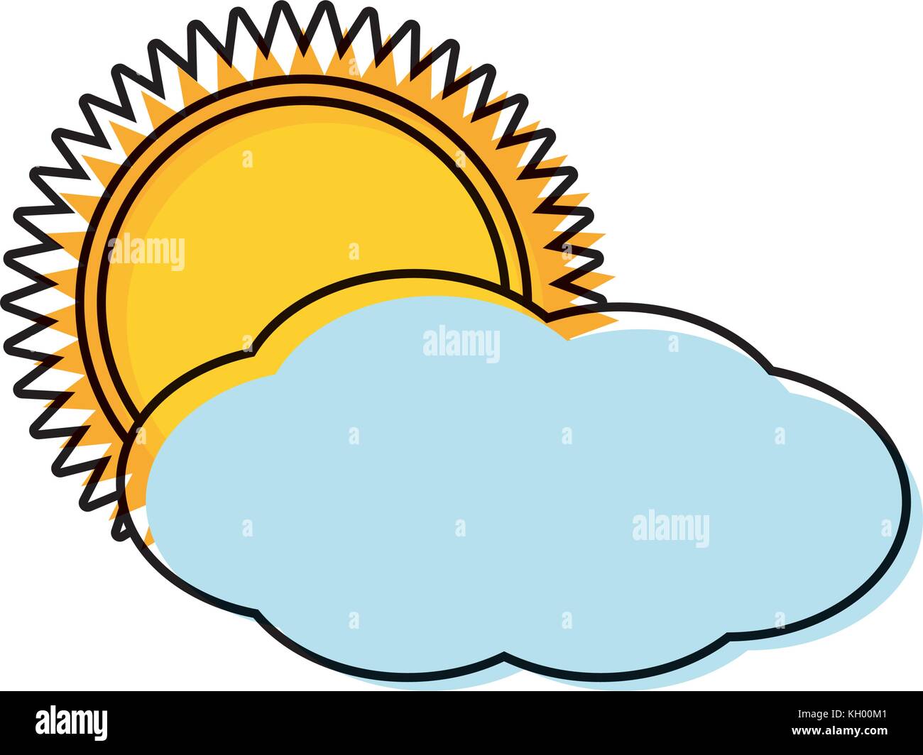 cloud and sun icon over white background vector illustration Stock ...